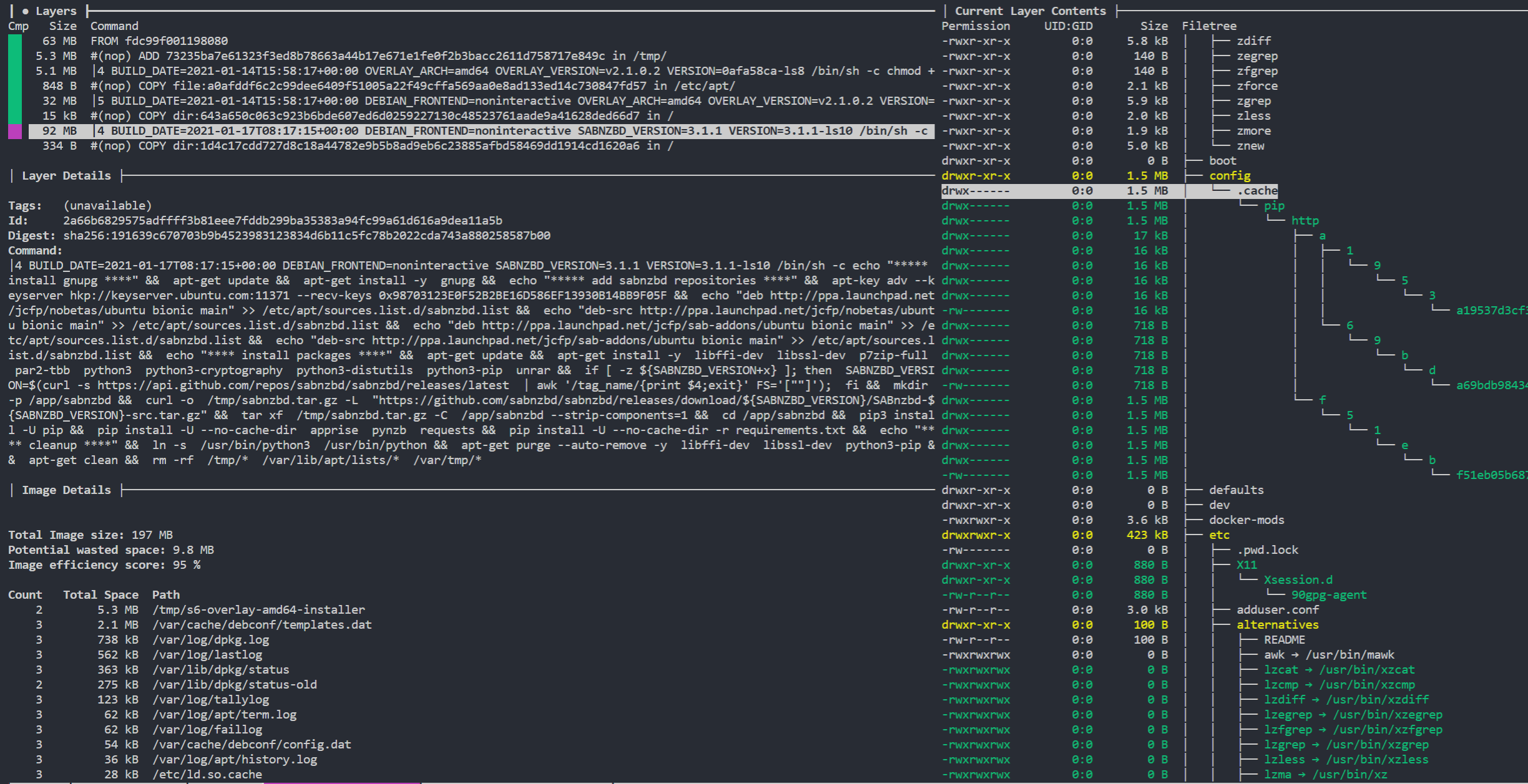python folders are in /config and some with wrong unix permission ...