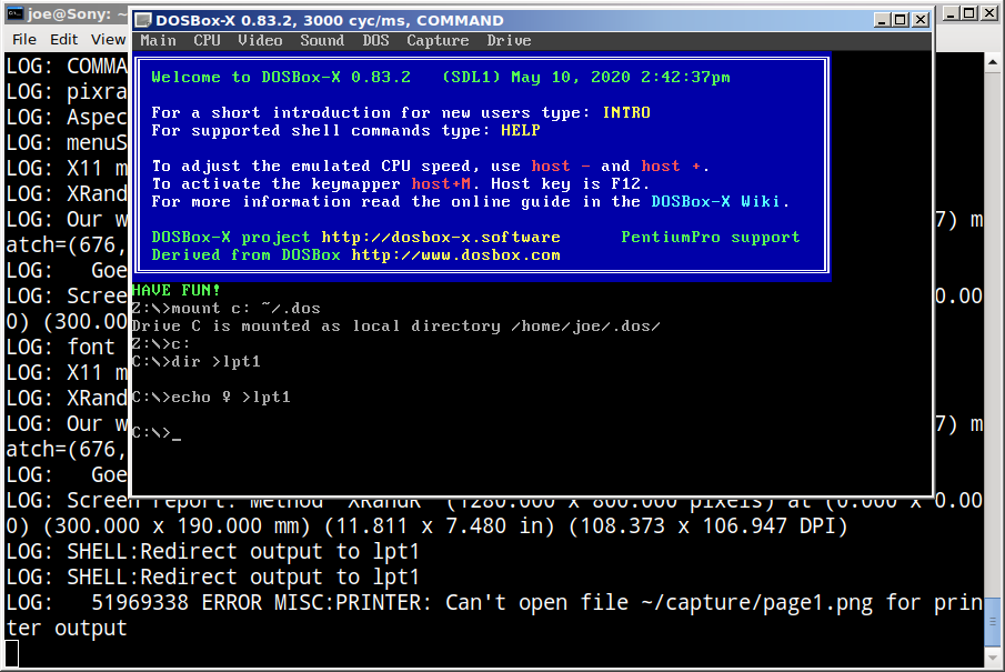 'Printer' Still Not Working in Linux. · Issue #1561 · joncampbell123/dosbox-x · GitHub