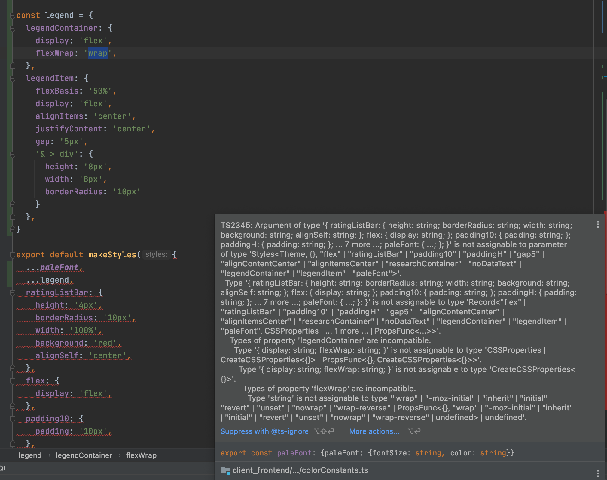 Extending Styles Object Causing Type Error · Issue 25791 · Muimaterial Ui · Github