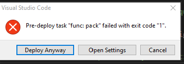 Make pre-deploy task error dialog more similar to debug error dialog · Issue #1335 · microsoft ...