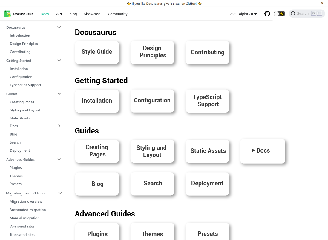 overview page about all categories · Issue #3999 · facebook/docusaurus · GitHub