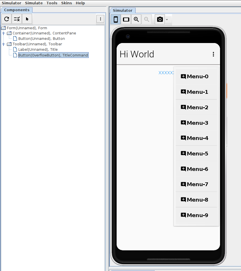 Regression: Toolbar overflow menu no longer scrollable · Issue #3584 · codenameone/CodenameOne ...