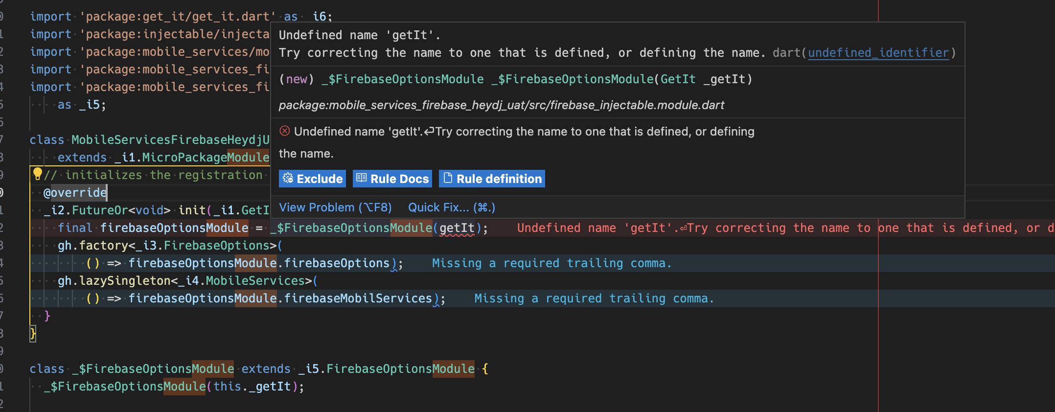 Trouble with using @InjectableInit.microPackage() and Registering third party types in ...