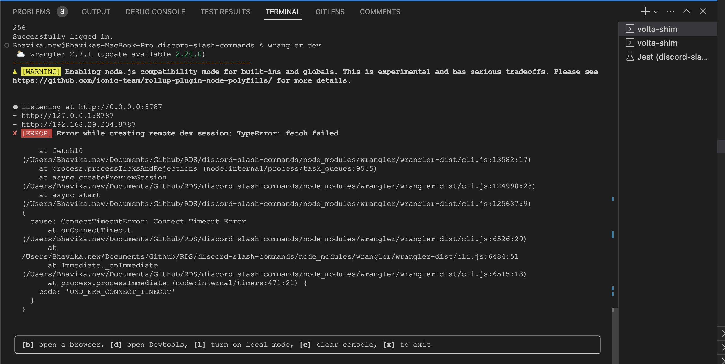 🐛 Bug Error While Creating Remote Dev Session Typeerror Fetch Failed · Issue 3173 4870