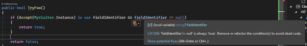 CA1508 false positive in simple nullable code · Issue #5747 · dotnet ...