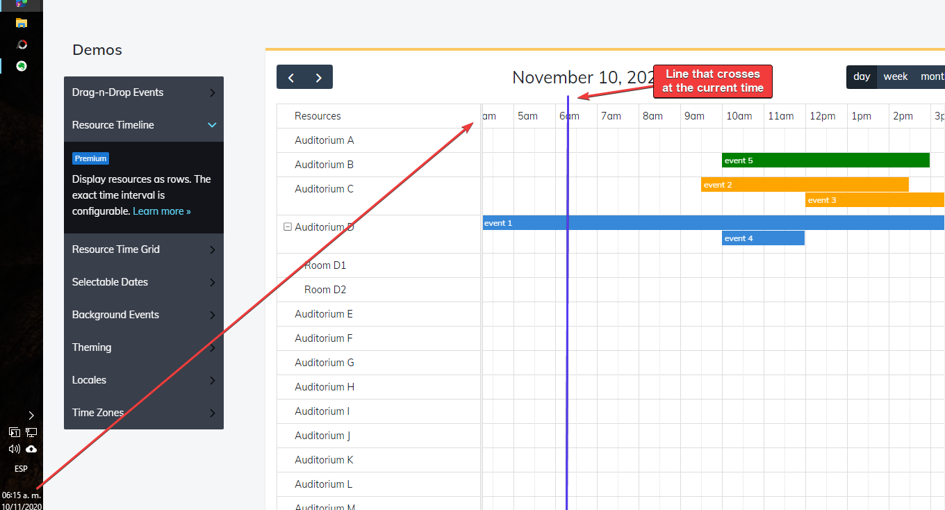 Timeline calendar current time indicator · Issue #5961 · fullcalendar/fullcalendar · GitHub