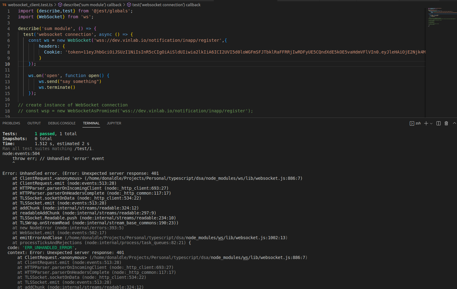 Bug Playwright Test Runner Always Show Test Result Pass When Working With Websocket Ws Or