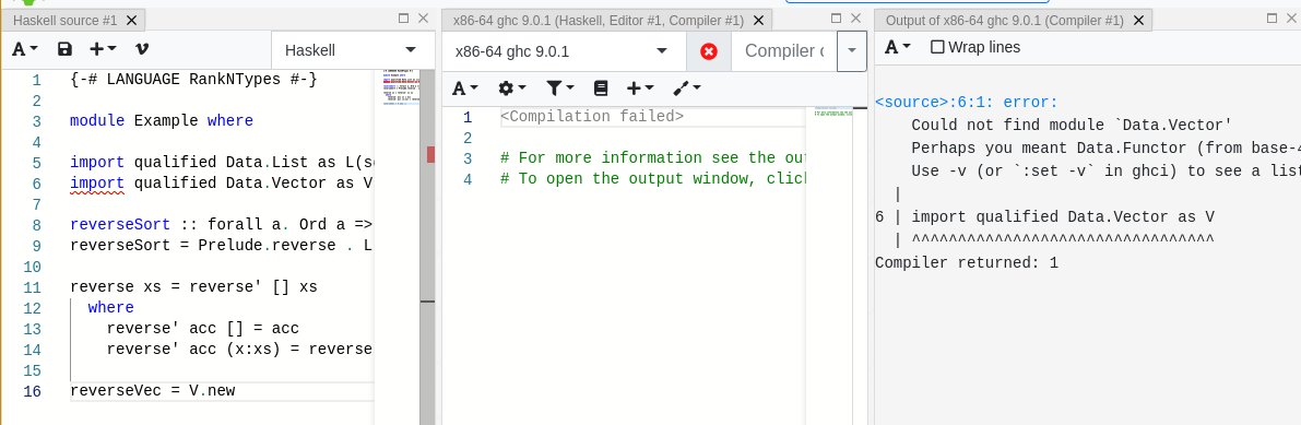 [lib Request] Haskell Vector · Issue 3055 · Compiler Explorer Compiler Explorer · Github