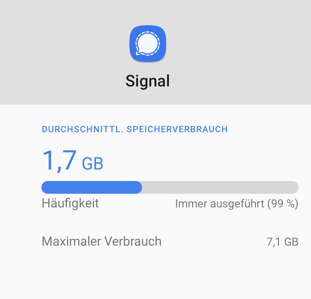 RAM useage > 1Gb (average) without google play services · Issue #9251 · signalapp/Signal-Android ...