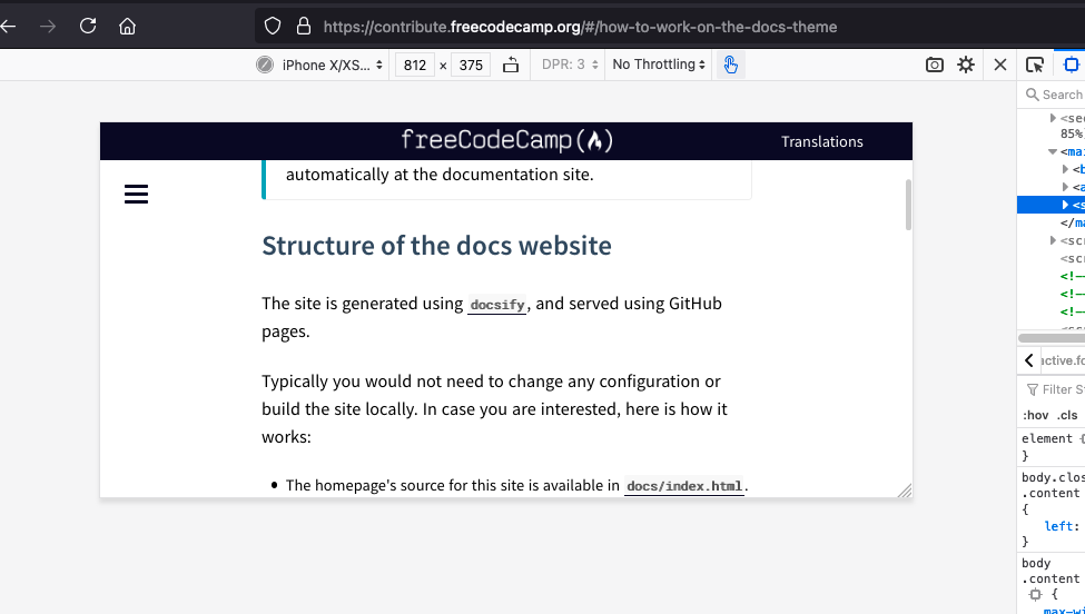 Easy readability of documentation in mobile view · Issue #42571 · freeCodeCamp/freeCodeCamp · GitHub