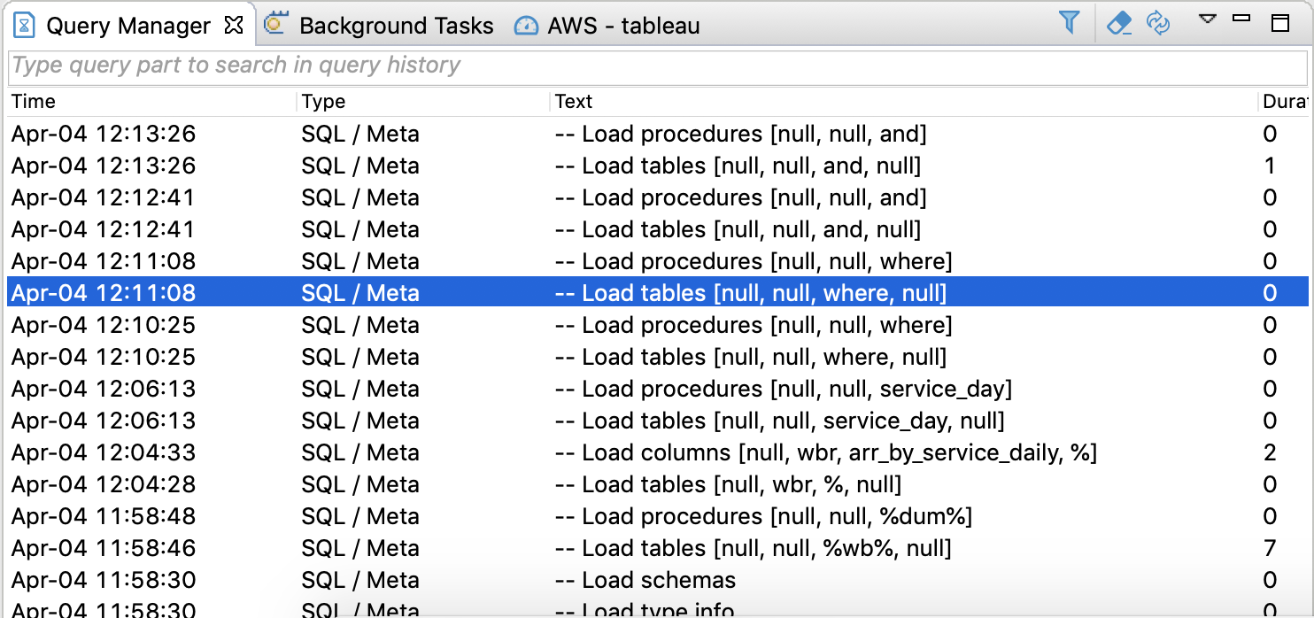 Autocomplete Slow to Populate - Metadata Queries Firing Repeatedly · Issue #5660 · dbeaver ...
