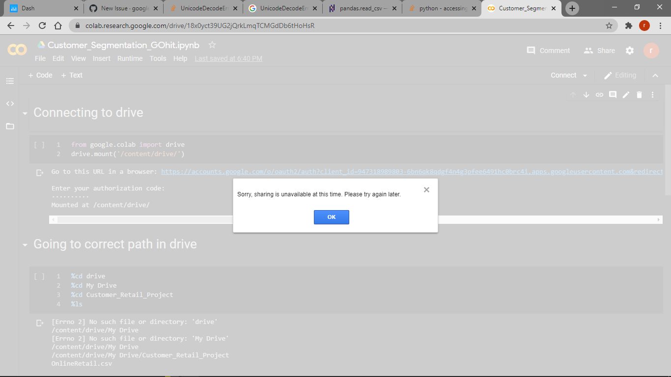 Unable to share the notebook · Issue #1274 · googlecolab/colabtools · GitHub