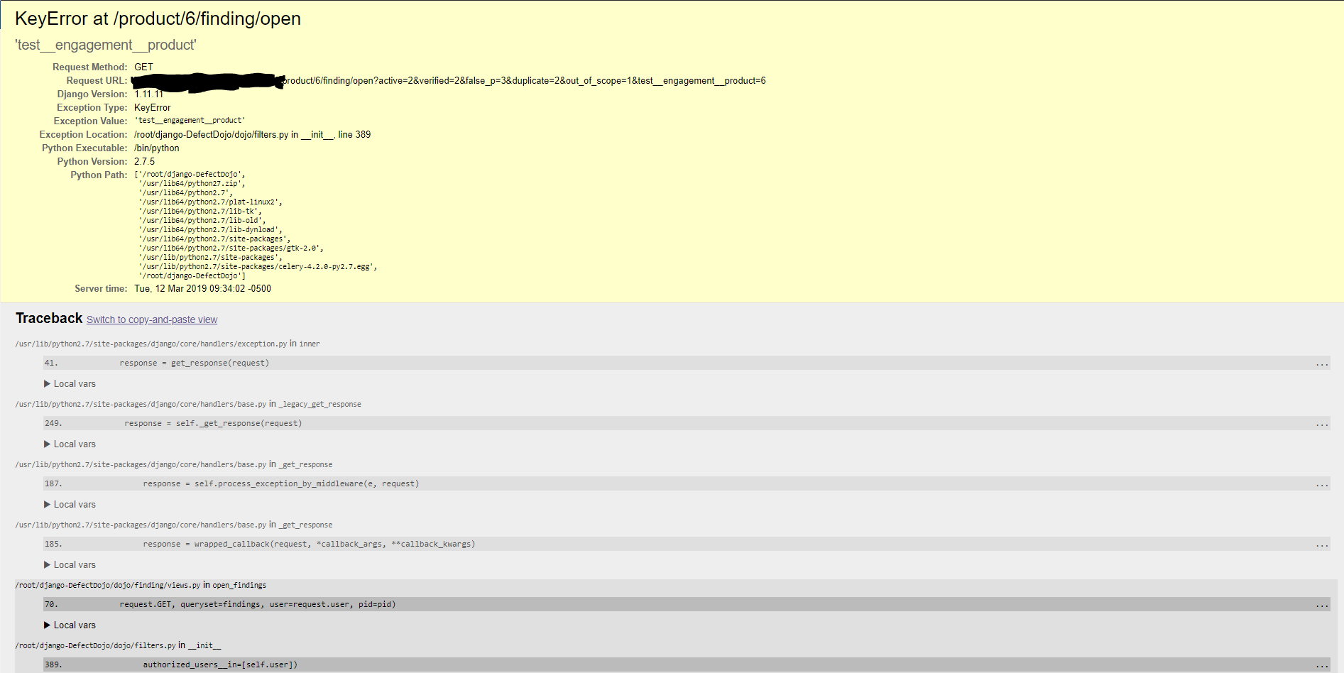 Error Viewing Open Findings With Restricted Permissions · Issue #931 · DefectDojo/django ...