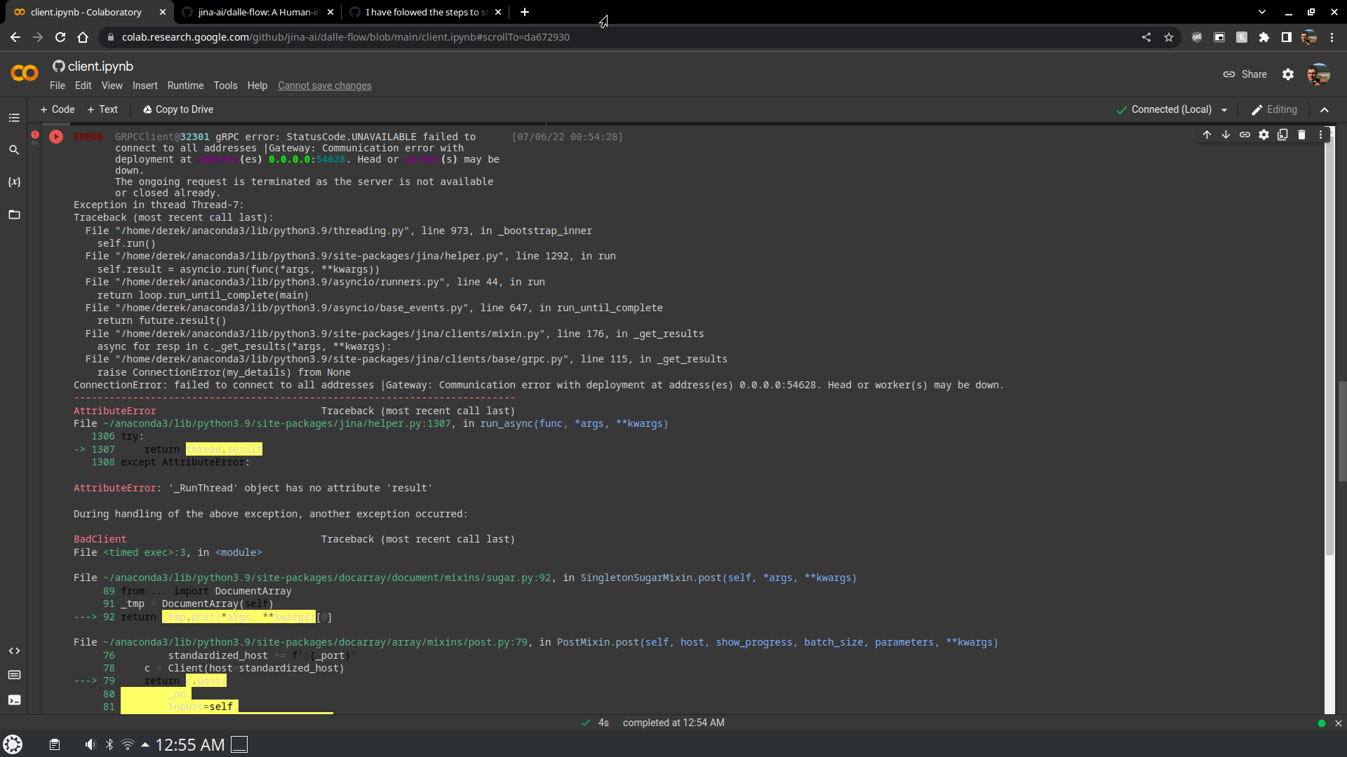 I have folowed the steps to start my own server and get bad client err · Issue #4996 · jina-ai ...