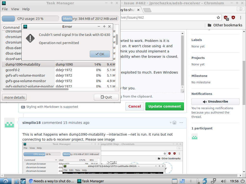 Needs a way to shut down Dump1090-mutability, · Issue #462 · jprochazka/adsb-receiver · GitHub
