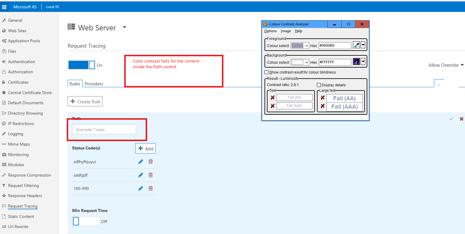 [Accessibility] A11y_Manage.IIS.Net_Web Server_Authorization_Colour Contrast: Colour Contrast ...