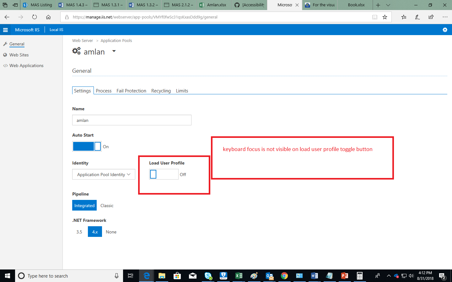 [Accessibility] A11y_Manage.IIS.Net_Access Keys_Keyboard: Focus is not visible on controls ...