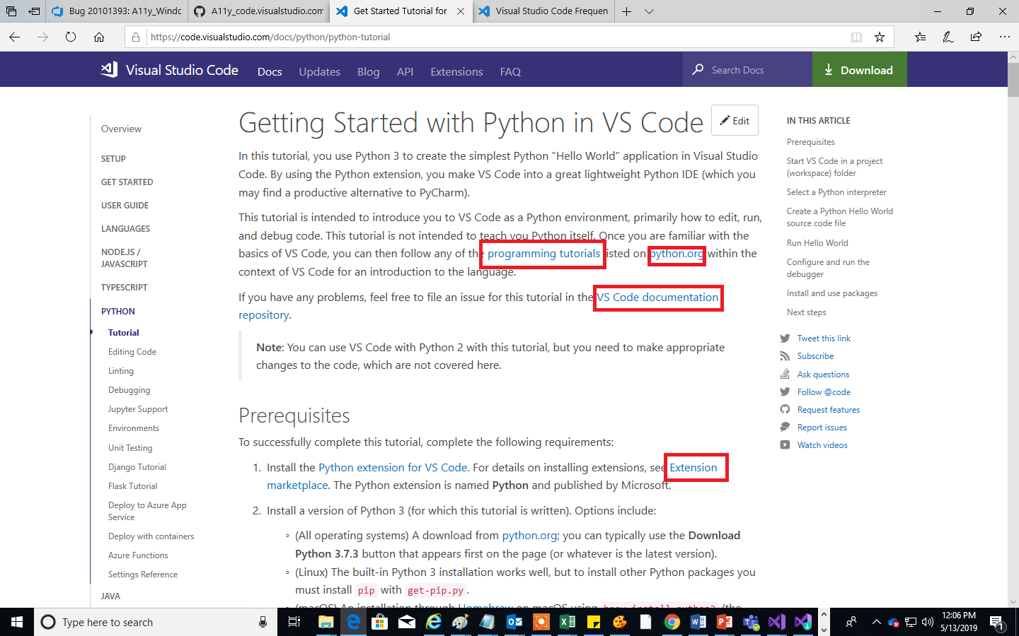 A11y_code.visualstudio.com(CELA-P1)_VS Code FAQ_Link Purpose: Link purpose is not unique and ...