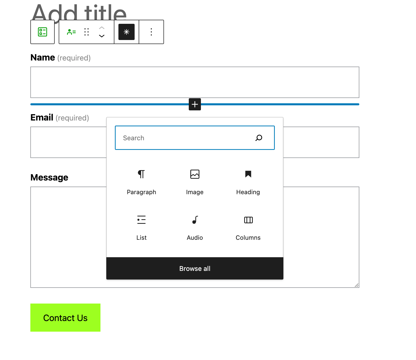 Form Block: prioritize inner blocks in the inserter · Issue #31716 · Automattic/jetpack · GitHub