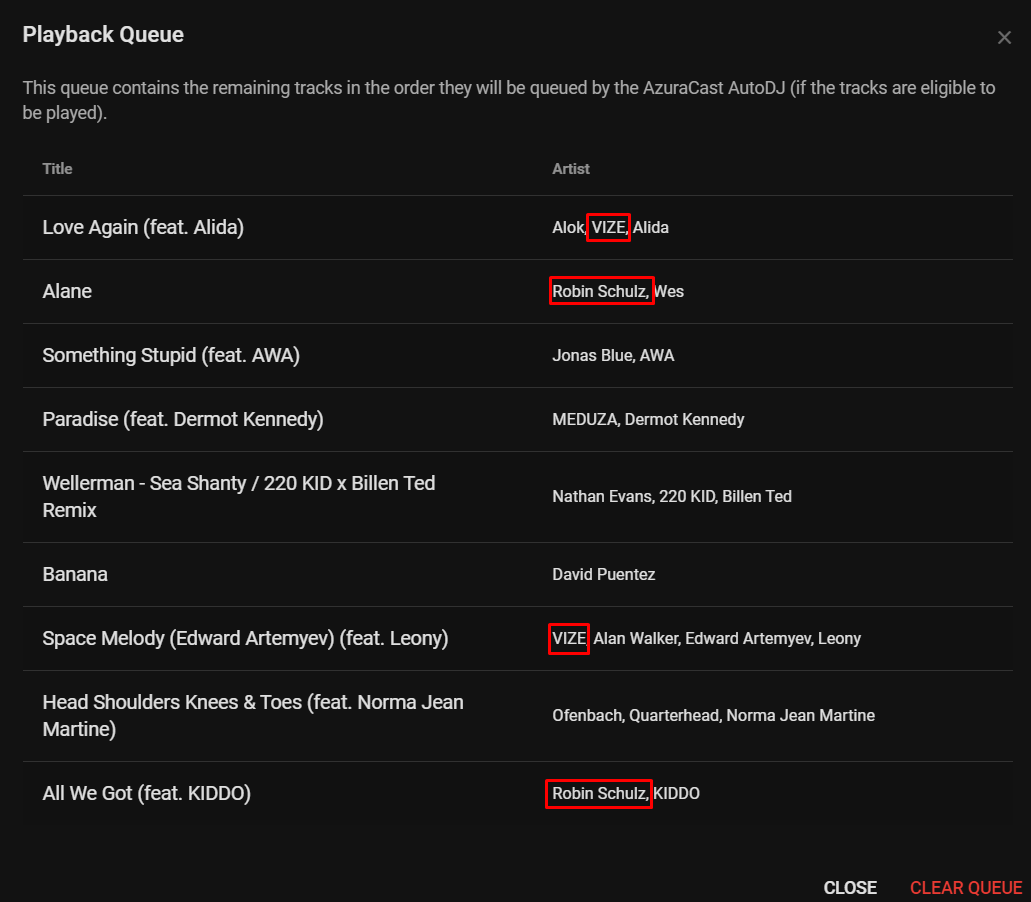 AutoDJ - duplicate artist avoidance does not work properly · Issue #3957 · AzuraCast/AzuraCast ...