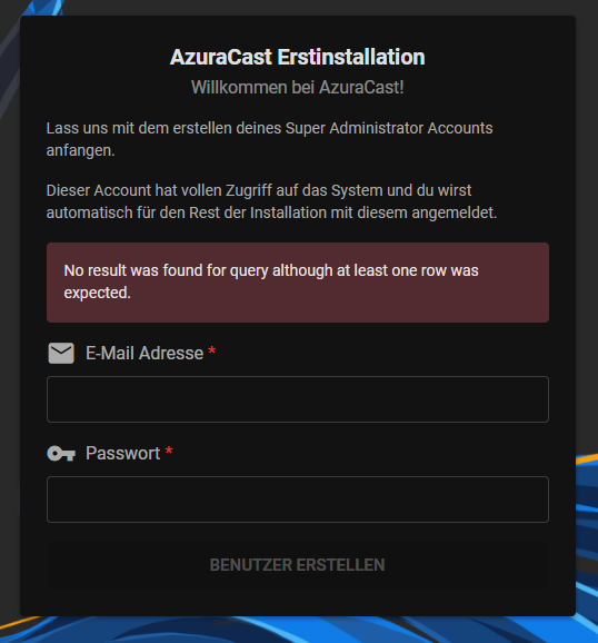 Register error after installation · Issue #4735 · AzuraCast/AzuraCast · GitHub