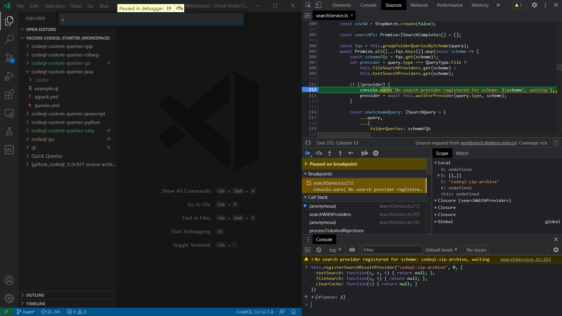 "Go To File" doesn't work when there's a custom file scheme in the ...