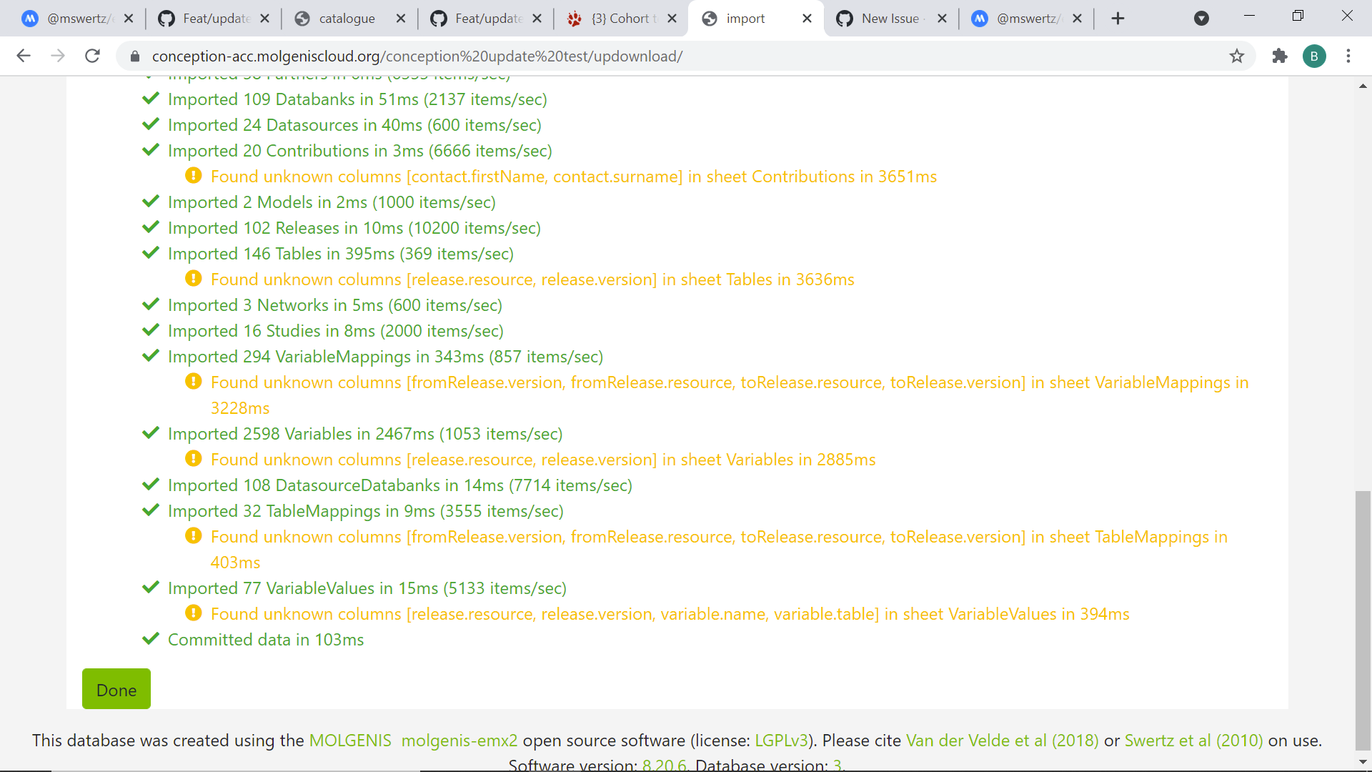 When loading data into emx2 ref columns that refer to Tables with a double primary key are not ...