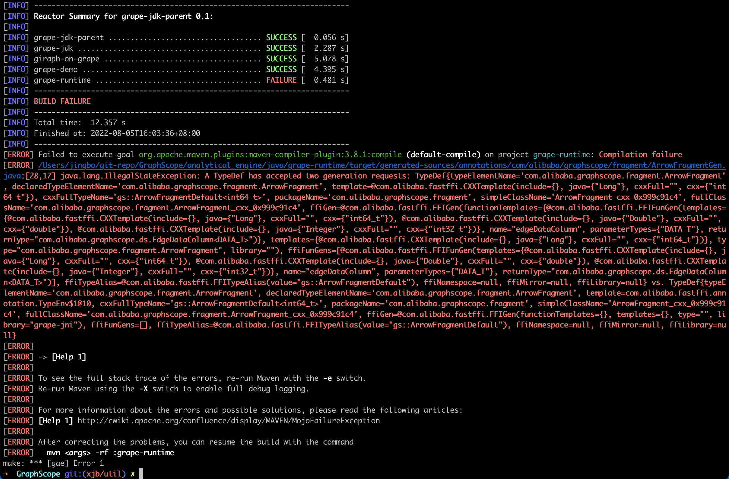 Bug Building Error In Compiling Gae With Enablejavasdkon · Issue 1939 · Alibabagraphscope