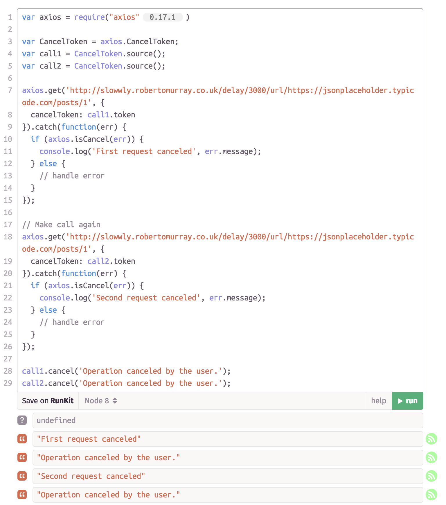 Can i have multiple CancelTokens? · Issue #1294 · axios/axios · GitHub