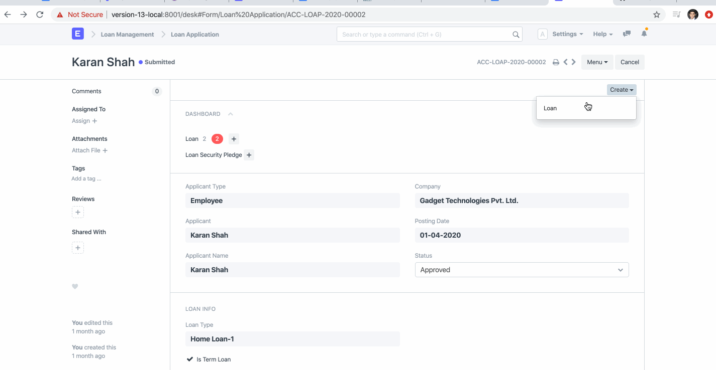 Monthly Repayment Amount from Loan Application is not picked on ...