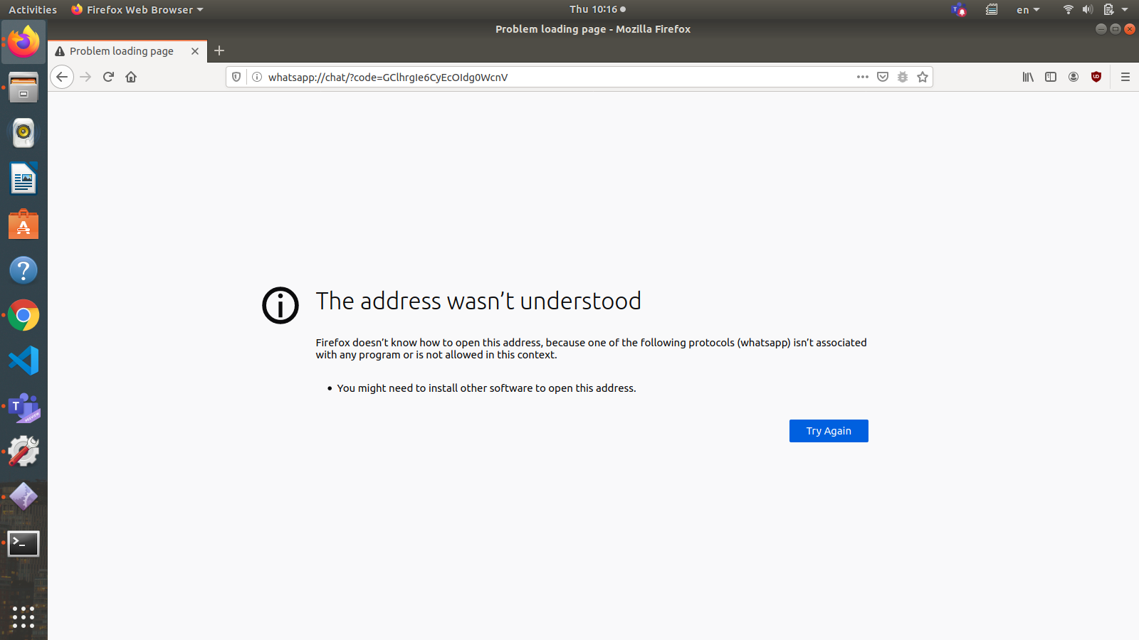 Whatsapp Group Invite not working on Firefox and Chrome (Ubuntu ...
