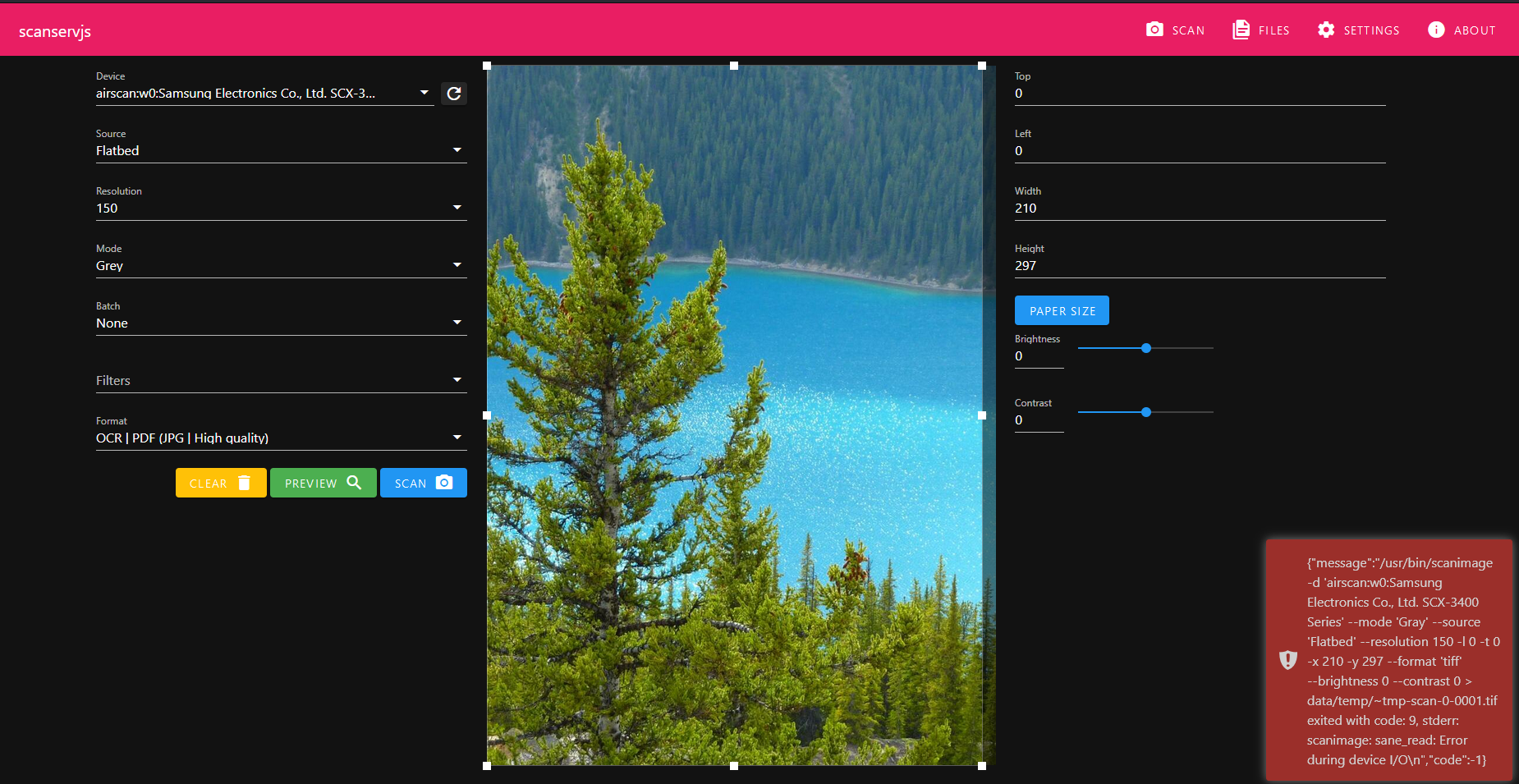 scanimage: open of device failed: Invalid argument · Issue #425 · sbs20/scanservjs · GitHub