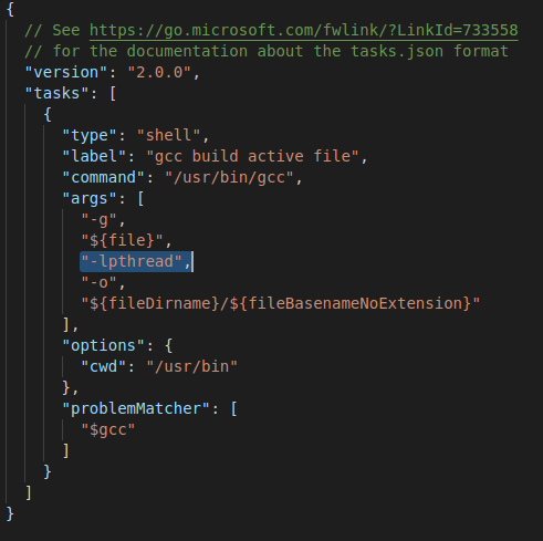 Changes in tasks.json aren't reflected when building the program ...