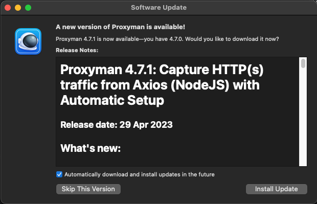 Proxyman does not register choice to apply future update automatically · Issue #1623 ...
