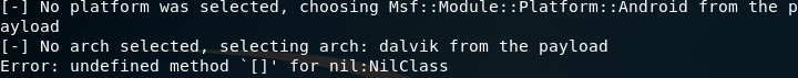 Error: undefined method `[]' for nil:NilClass msfvenom · Issue #10581 · rapid7/metasploit ...