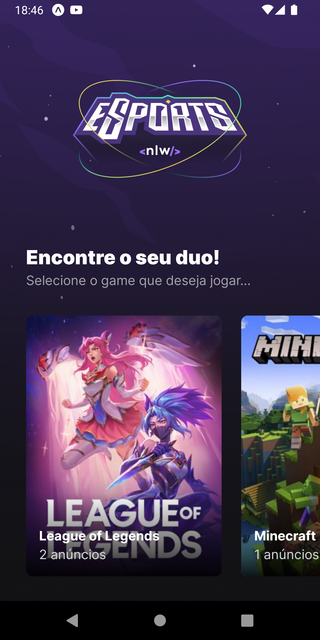 GitHub - ImFelippe365/nlw-esports-mobile: Aplicativo desenvolvido com React Native, TypeScript e ...