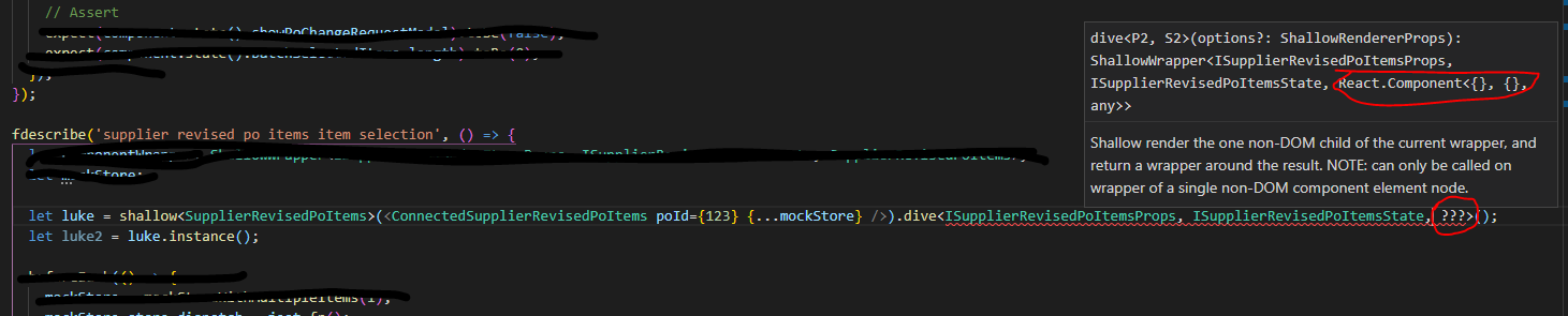 Typescript - How to set component type while diving? · Issue #2118 · enzymejs/enzyme · GitHub
