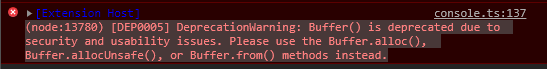 Buffer() is deprecated due to security and usability issues · Issue #15045 · microsoft/vscode ...