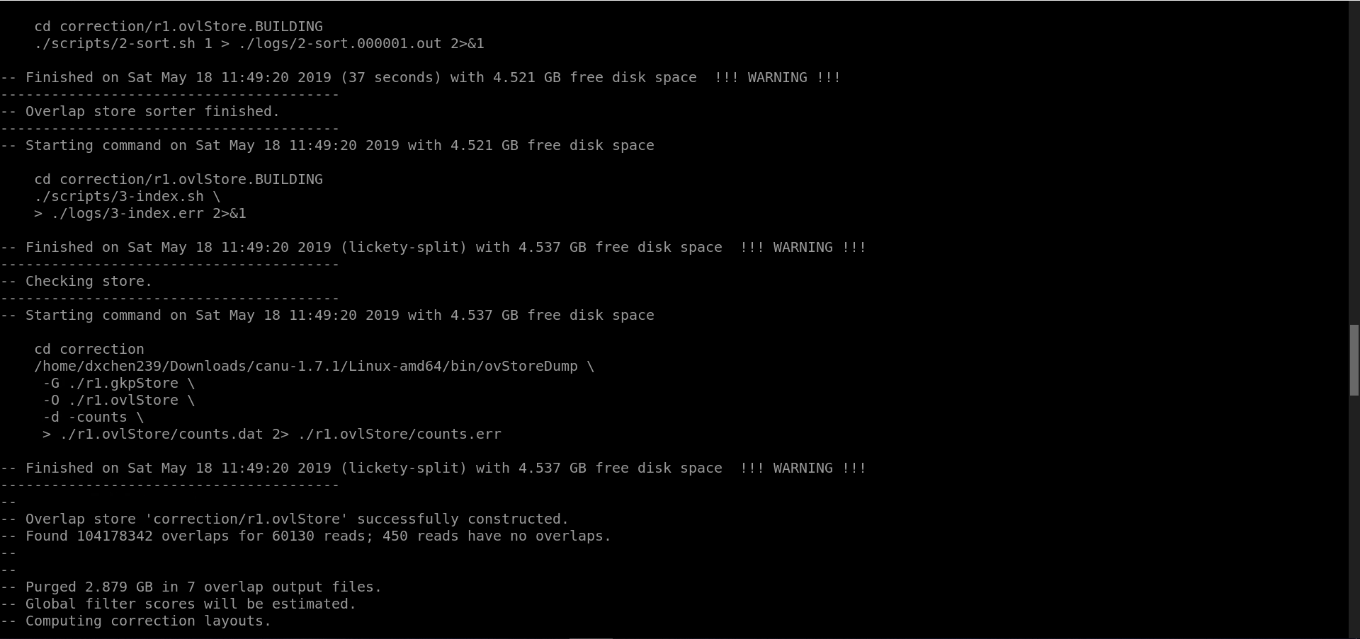 canu 1.7.1 stops in correction · Issue #1367 · marbl/canu · GitHub