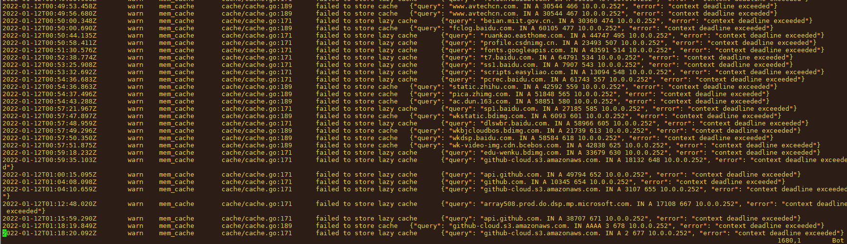 大量日志提示 Error Context Deadline Exceeded · Irinesistiana Mosdns · Discussion 253 · Github