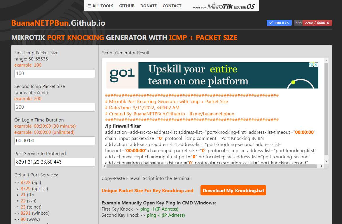 Mikrotik Port Knocking Generator with Icmp + Packet Size - BuanaNETPBun.Github.io