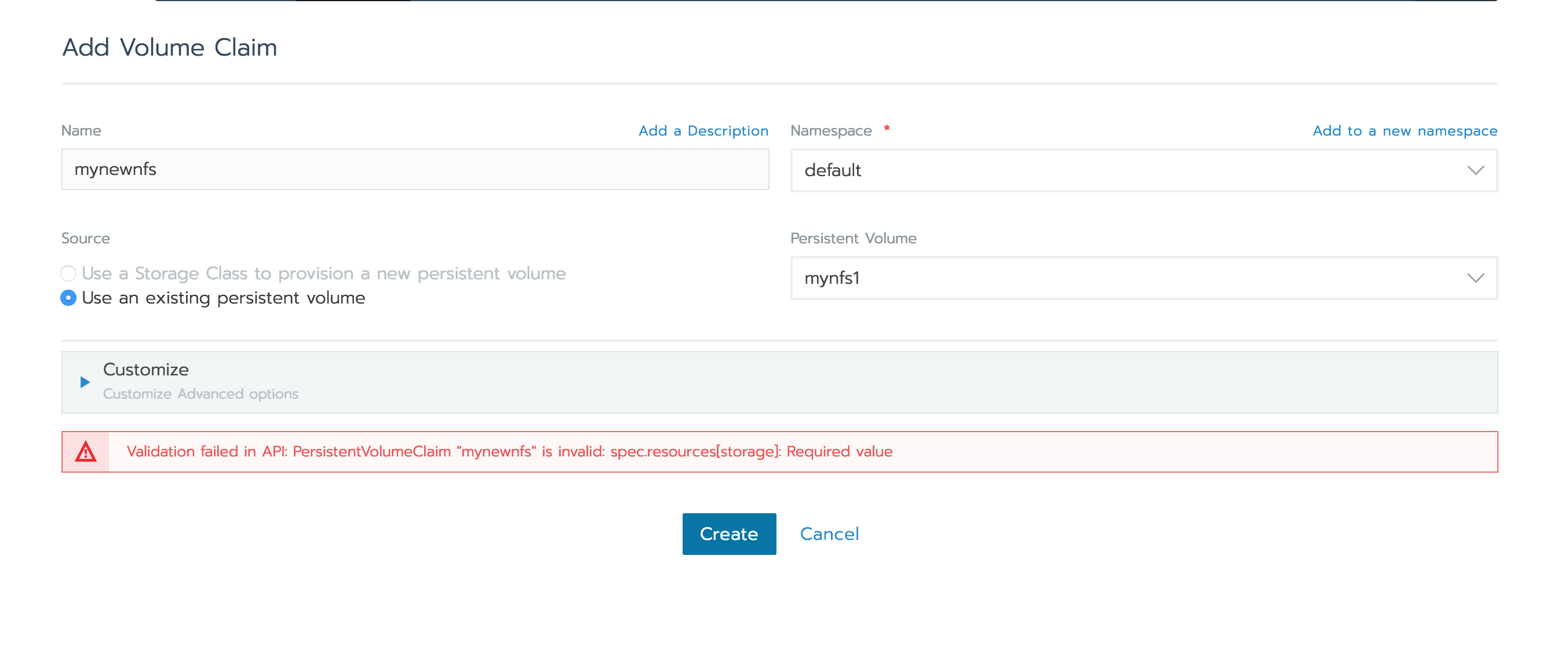 Not Able To Add Volume Claim · Issue 12281 · Rancherrancher · Github
