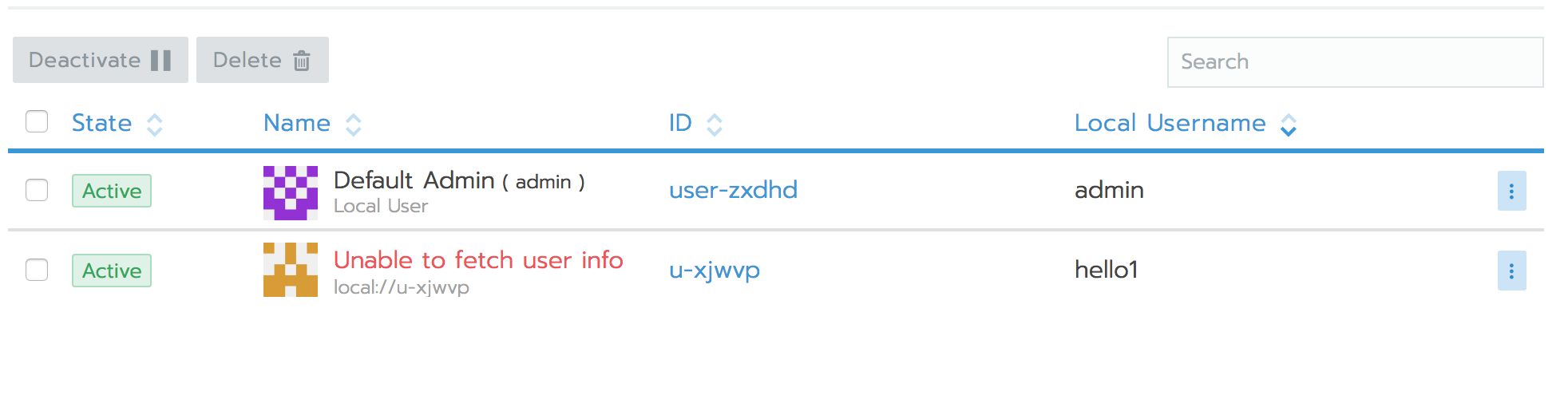 Steve Not Able To Display Local User Name In User Page · Issue 25596 · Rancherrancher