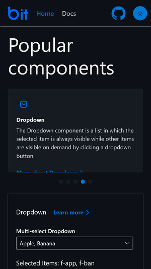 The Carousel of the Popular Components section in `Bit BlazorUI` demo has some style issues ...