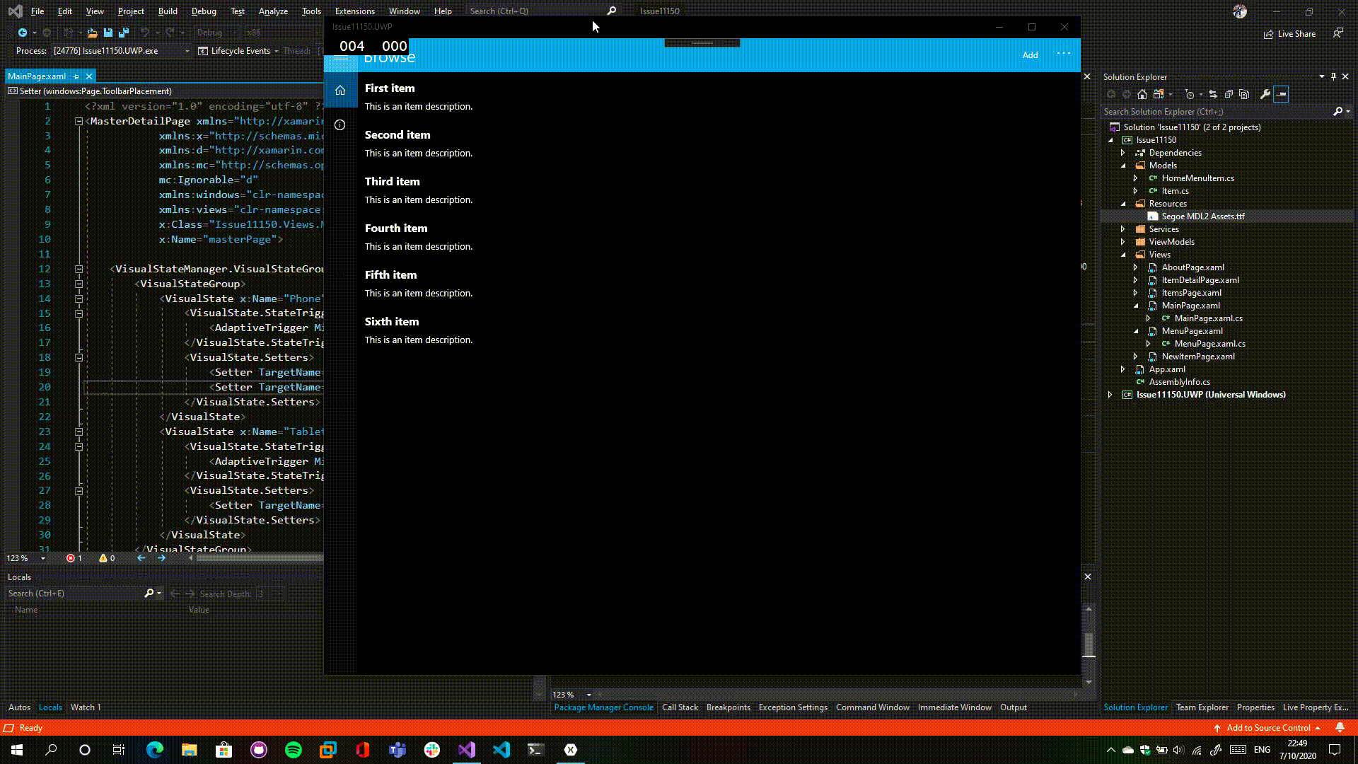 [Bug] Windows Platform-Specifics : Page.ToolbarPlacement not working on Modal pages · Issue ...