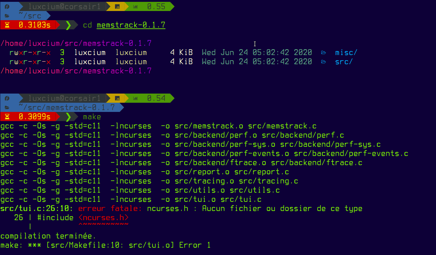 Fixed Fatal Error Ncursesh No Such File Or Directory Edit Fixed Using Sudo Dnf Install