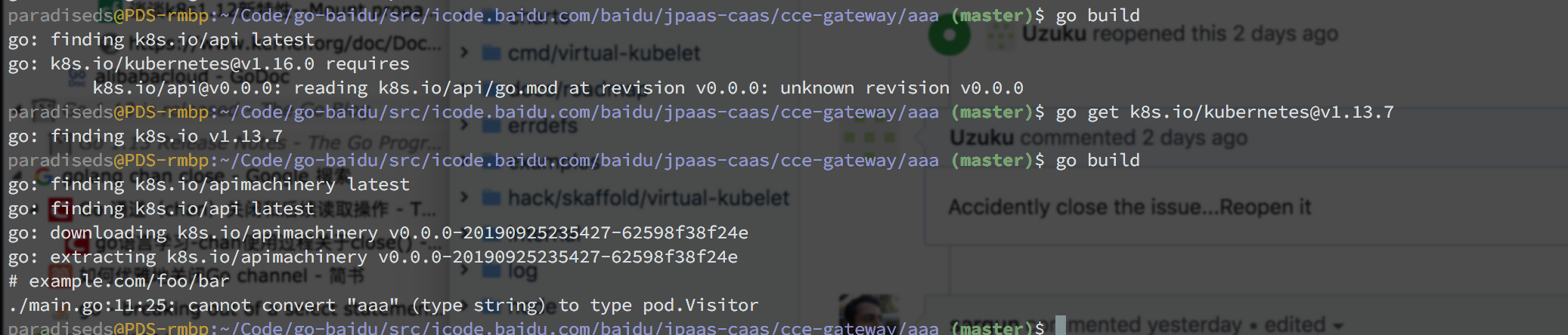 Fail To Build New Project Depending On Virtual Kubelet V110 With Go1