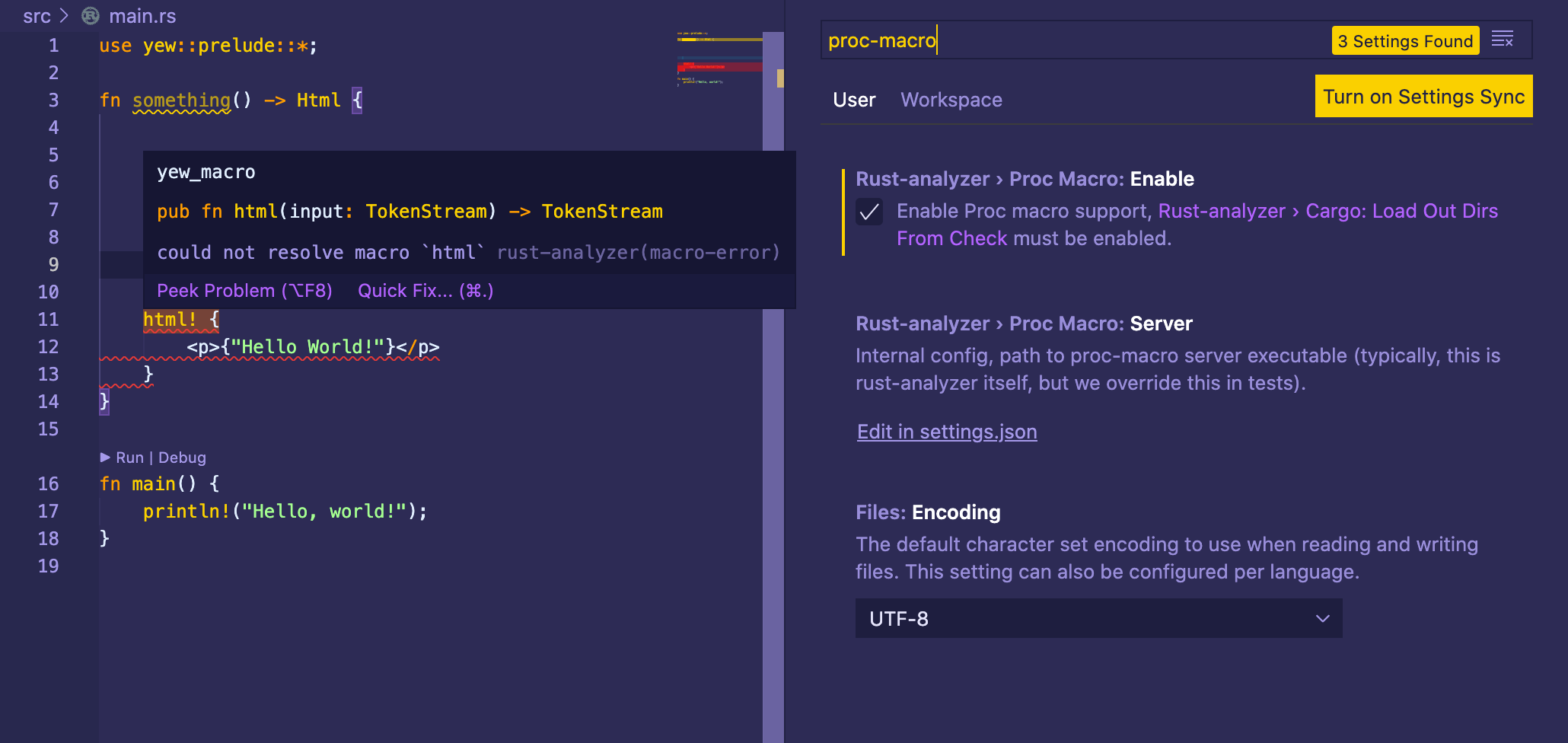 "Unresolved macro `html!`" · Issue #7221 · rust-lang/rust-analyzer · GitHub