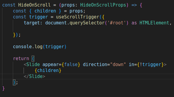 [useScrollTriger] Passing a node to `target` doesn't work · Issue #32477 · mui/material-ui · GitHub