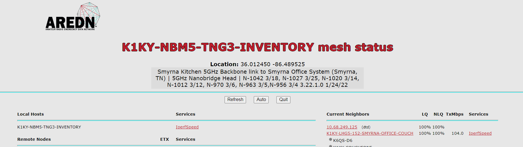 Node Name not resolving, not connecting, showing Wi-Fi address in list N-1145+ on UBNT 32MB ...